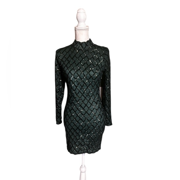 Xtaren | Dresses | Xtaren Emerald Green Sequin Mini Dress Mardi Gras St ...